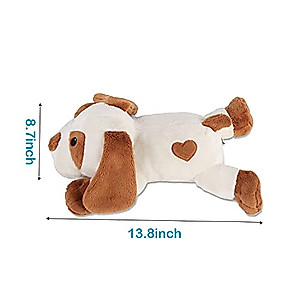WEOK Puppy Heartbeat Toy, Dog Heartbeat Toy for Separation Anxiety Relief, Puppy Toy with Heartbeat Stuffed Animal Anxiety Calming Behavioral Aid Plush Toy for Dogs Cats Pets