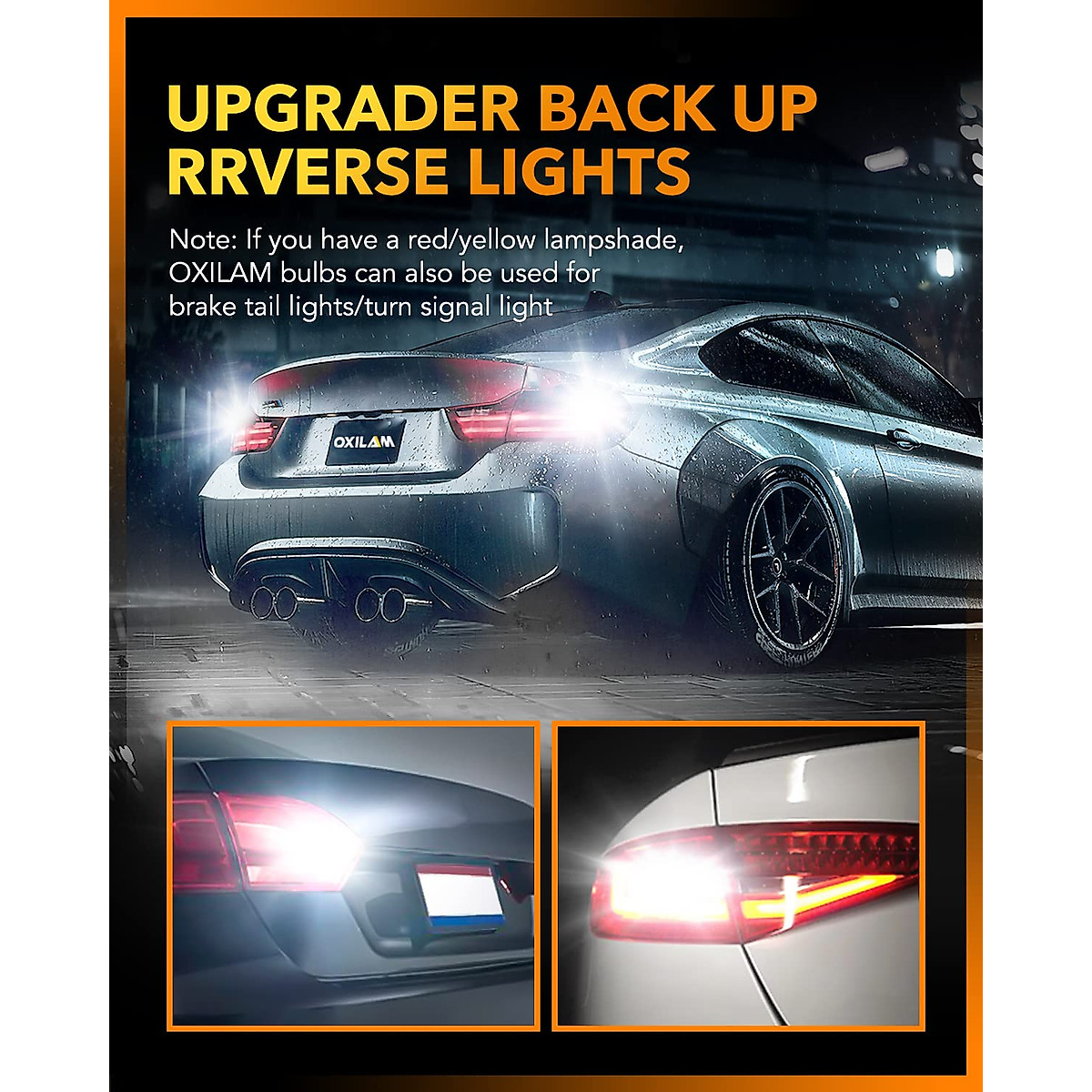 OXILAM Upgraded 7440 7443 LED Bulbs White for Reverse Lights, 4000LM 600% Brighter, 7441 7444 T20 W21W LED Lamps Replacement for Backup Tail Brake Turn Signal Parking Lights and DRL (Pack of 2)