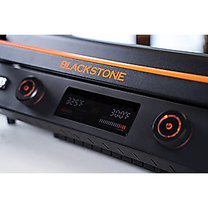 Blackstone 22-Inch Electric Griddle - 1200W Non Stick Ceramic Titanium Coated Stainless Steel Tabletop Griddle with EZ-Touch Control Dial, LCD Display, Patented Rotate & Remove Glass Hood - 8001