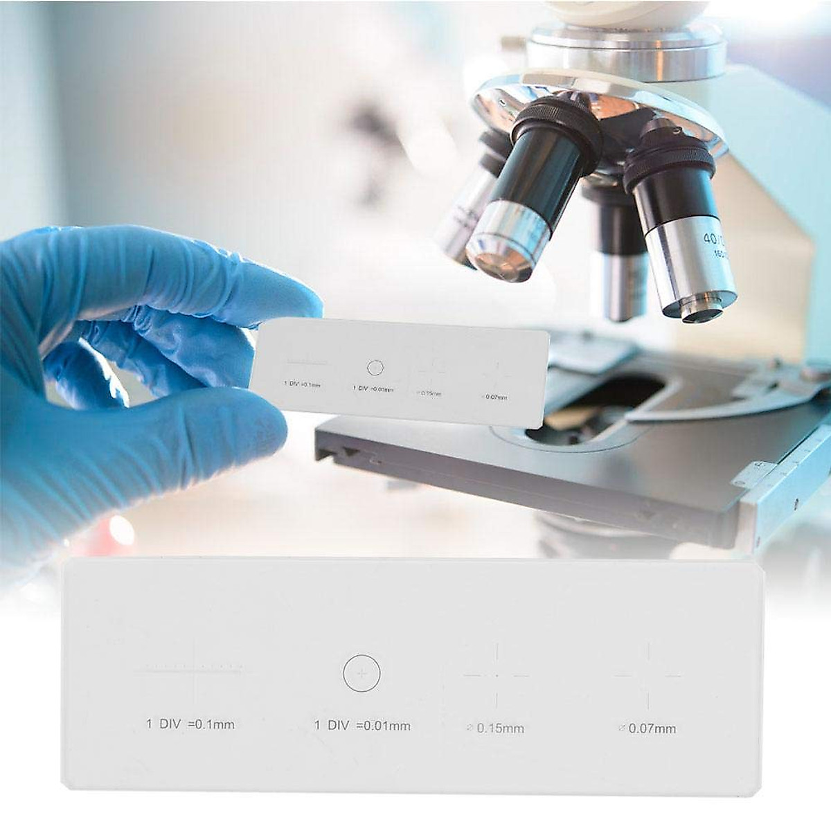 Microscope Slides Reticle Calibration Slide Ruler Microscope Objective Micrometer Calibration Slide Glass Stage Micrometer DIV 0.01mm