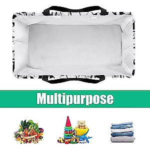 KQNZT Reusable Grocery Bags, Large Foldable Reusable Shopping Tote Bags Bulk for Groceries, Waterproof Kitchen Cloth Produce Bags with Long Handles, Animal Penguin