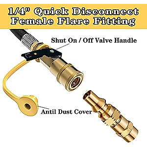 MCAMPAS 12FT Propane Hose 1/4" Quick Disconnect Adapter Kit with 1/8”Female Thread x 1/4”Quick Connect Plug Replacement for Weber 54060001 Q2200,51010001 Q1200 Grill Easy to Hook Up RV Motorhomes