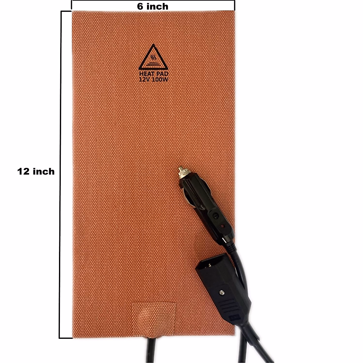 RICHOOSE Pizza Hot Food Delivery Bag Heating Warmer Pad Silicone Heater Pad 12V 100W, Built-in Thermostat 176℉ (80℃), 78.2-inch detachable power cable, car charger, ON/Off switch.