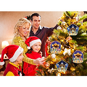 FLYAB Make a Nativity Scene Stickers Ornament Craft Kit Christian DIY Nativity Stickers for Kids Religious Party Games Activities for Christmas Vacation Bible School Classroom Party Supplies