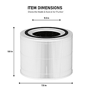 Curebilee 240 True HEPA Replacement Filter Compatible with 240 Air Cleaner Purifier, 3-in-1 True HEPA Filter Replacement, Model 14, 4 Pack