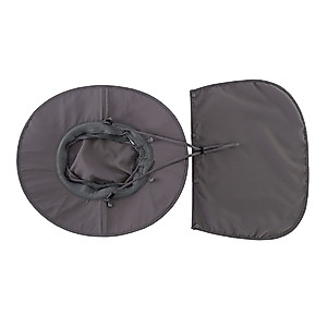 Home Prefer Mens UPF50+ Sun Hat Large Brim Fishing Hat with Neck Flap Summer Beach UV Protection Hat Dark Grey