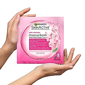Garnier Moisture Bomb Glow-Boosting Super Hydrating Mask with Sakura Extract, 32 mL