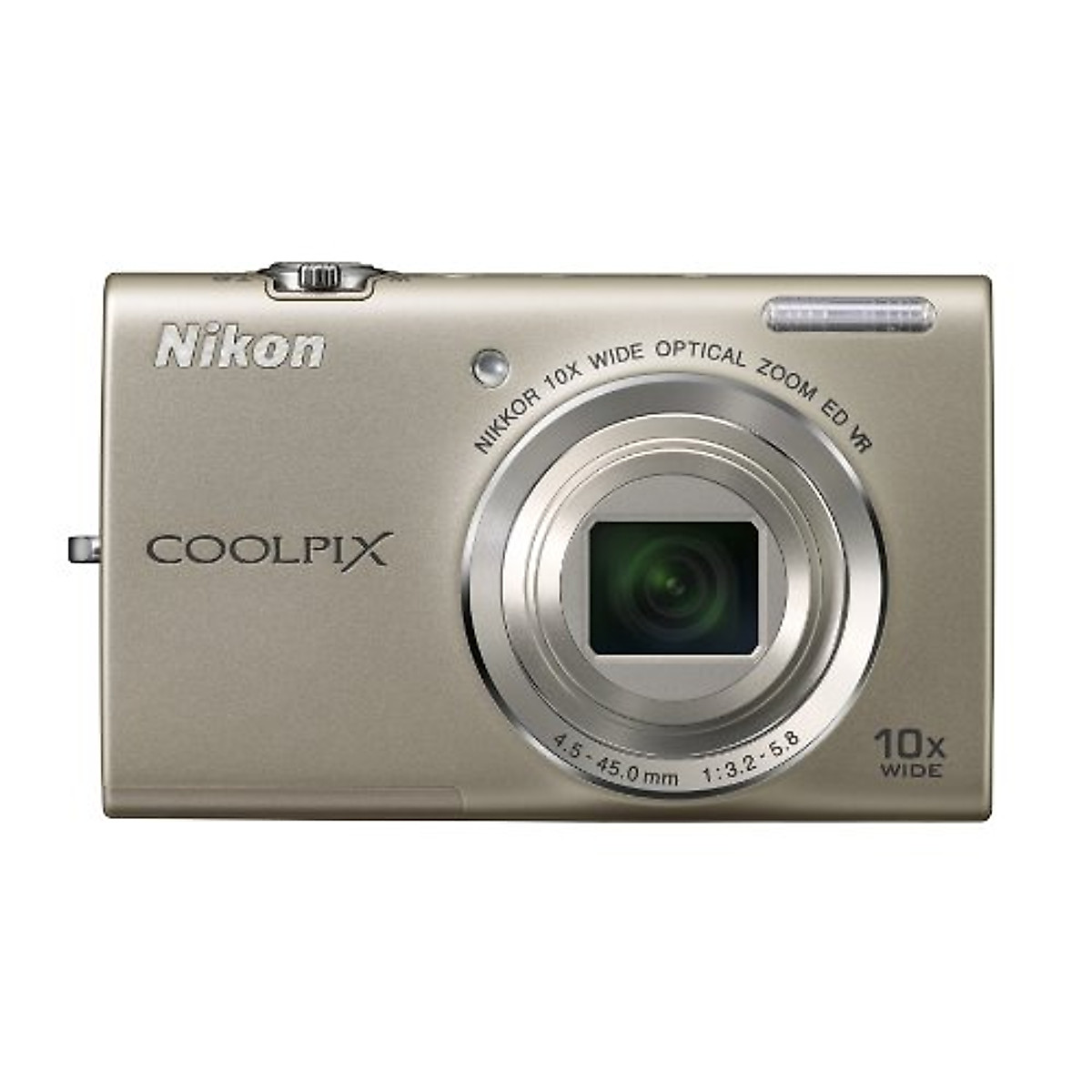 Nikon COOLPIX S6200 16 MP Digital Camera with 10x Optical Zoom NIKKOR ED Glass Lens and HD 720p Video (Silver)