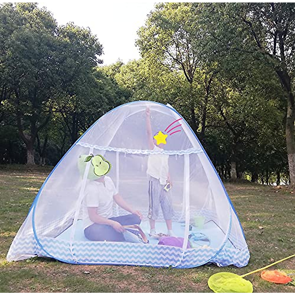 Jsanh Large Mosquito Net for Bed King Size Portable Pop UP Mosquito Netting with Bottom Foldable Mosquito Nets for Baby Adults 80 x 72 x 60 inch