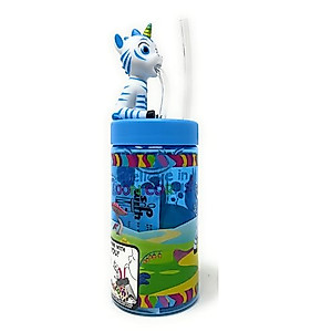 Sip with ME Valeo Zoonicorn Cup, Kids Water Bottle, Toddler Cups, Tumbler with Lid and Straw, Travel Sippy Cup for Water or Milk, Kids Cups with Lids for Toddlers 3 and Up, BPA Free Plastic, 12 oz