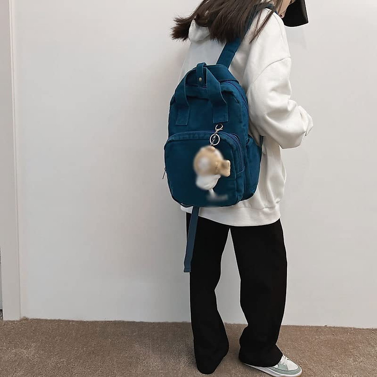 DINGZZ Women Travel Bag Fashion Canvas Solid Color Backpack Student School Bag (Color : D, Size : 27 * 10 * 35CM)