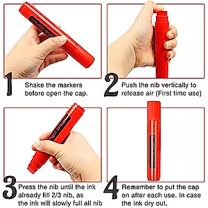 Fubullish 15mm Jumbo Paint Markers, 12 Colors Acrylic Paint Pens for Wood, Canvas, Stone, Rock Painting, Mug, Ceramic, Glass, Metal Surfaces, DIY Crafts Making Art Supplies