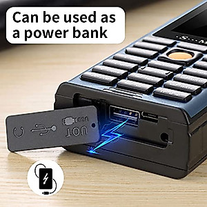 Unlocked Mobile phone Multifunctional 2G Cell Phone For The Elderly , Four Cards Four Standby , Large Button , Large Battery , Loud Volume , Power Bank , Ultra Long Standby Light blue