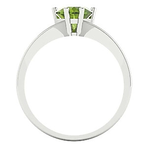 Clara Pucci 1.5ct Heart Cut Custom Engraving split shank Peridot Gem Engagement Wedding Solitaire W/Accent Ring 18K White Gold 10.75