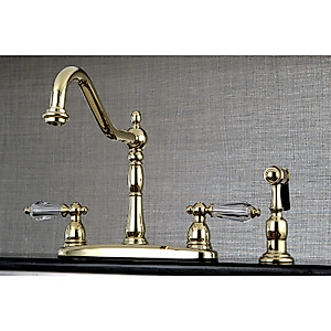 Kingston Brass KB1755WLLBS 8" Centerset Kitchen Faucet with Brass Sprayer, 8-5/8" in Spout Reach, Oil Rubbed Bronze