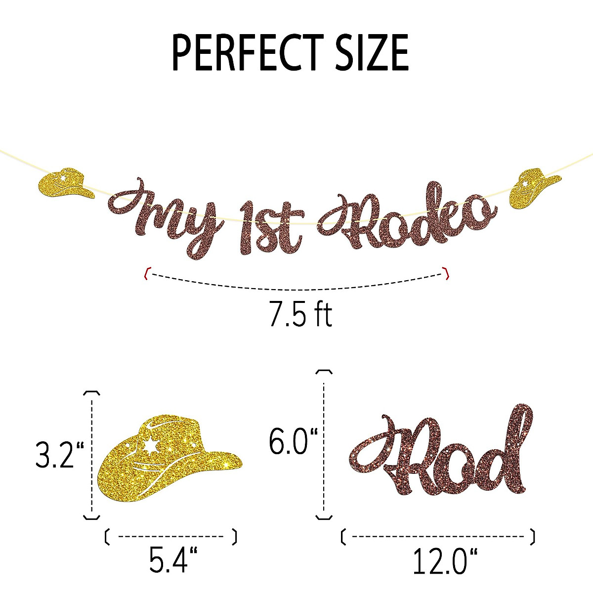 Dill-Dall My 1st Rodeo Banner, Western Themed 1st Birthday Baby Shower Party Hanging Decoration, Cowboy Happy1st Birthday Party Bunting Decor