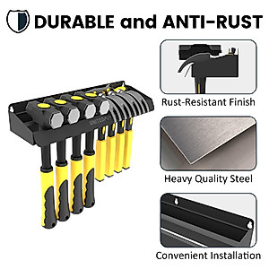UNITEDPOWER Hammer Holder, Wall Mount Storage Rack Organizer for Workshop, Shed, Garage, Home, Fit Most of Hammer or Small Tools