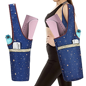 KYKU Blue Yoga Mat Bag Extra Large Yoga Bags and Carriers, Holds More Yoga Accessories, Fit Most Size Mats