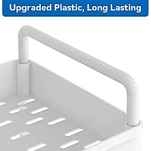 2 Pack 3 Tier Slim Storage Cart, Bathroom Organizer Laundry Room Organization Mobile Shelving Unit Slide Out Rolling Rack with Wheels for Kitchen Garage Office Small Apartment Narrow Space