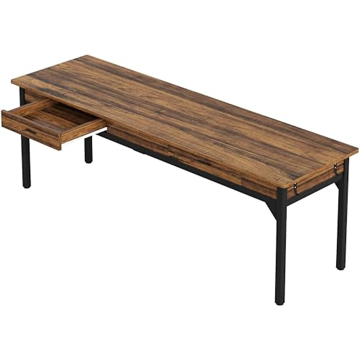 Tribesigns 78.7" Extra Long Computer Desk, [Double Desk] [2 Drawers], Two Person Desk Large Executive Office Desk, Writing Table Study Desk for Home Office, Rustic Brown