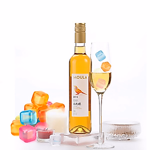 40 Pack Reusable Ice Cubes, Reusable Ice Cubes for Drinks, Refreezable Plastic Ice Cubes, Washable Square Colorful Fake Clear Ice Cubes for Whiskey, Coffee, Vodka, Beer, Non-Diluting, BPA Free