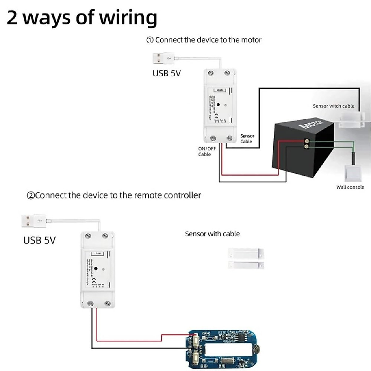 MHCOZY WiFi Wireless Smart Switch Relay Module for Smart Home 5V 5V/12V，Ba Applied to Access Control, Turn on PC, Garage Door (Smart Life app WiFi Garage Door Opener)