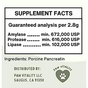 Pancreatin 10X - Pancreatic enzymes for Dogs and Cats (Made in USA) High Strength | Low Odor |10oz (285g)