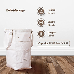 Belle Menage Kitchen Recycling Bin, Small Recycling Bin for Kitchen Indoor, Paper Recycling Bin, Can Recycling Bin, Trash Recycle Bin Combo, Trash Can and Recycle Bin Combo (White+Orange)