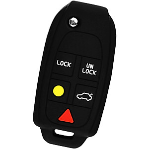 KeyGuardz Keyless Remote Car Flip Key Fob Shell Cover Soft Rubber Case for Volvo S60 S80 XC70 XC90 V70 LQNP2T-APU