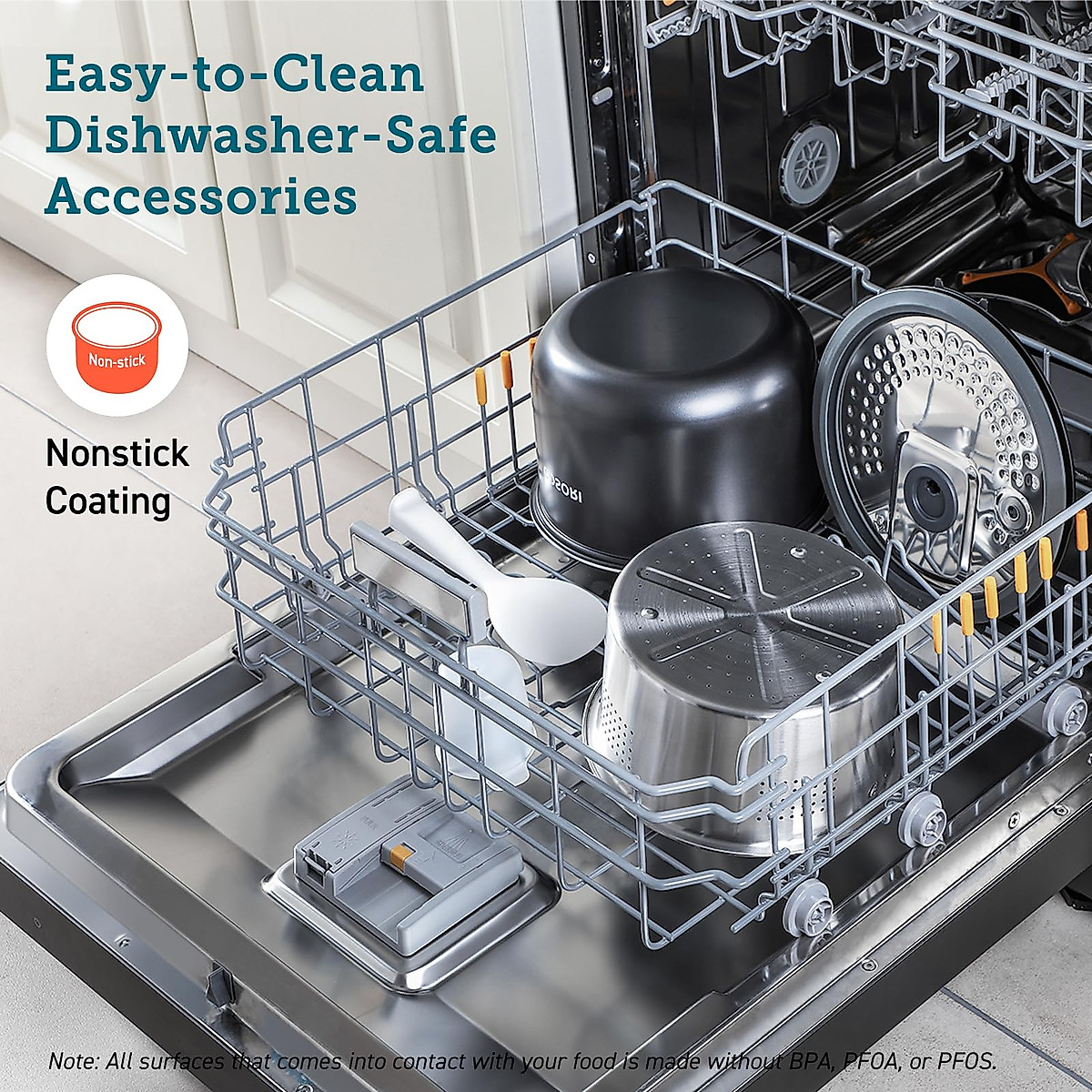 COSORI 5-Quart Rice Cooker Inner Pot Non-Stick for 10 Cup Uncooked CRC-R501- KUS Rice Cooker Only, 6-Layer, CRP-R501IP-KUS