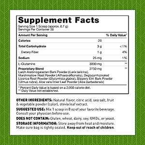 Amy Myers MD Leaky Gut Revive Powder for Gut Repair -L Glutamine, Slippery Elm -Supports Constipation, Diarrhea, Bloating, Heartburn, SIBO -Licorice & Marshmallow Root -Strawberry Lemonade- 7.09 Oz