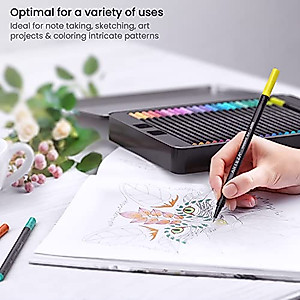 ARTEZA Inkonic Fineliners, Set of 72, 0.4 mm Tips Fine Point Markers, Assorted Art Pens, Water-Based Fine Tip Markers for Drawing, Sketching, Journaling, Calligraphy