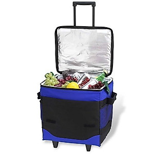 Picnic at Ascot Original 60 Can Collapsible Insulated Rolling Cooler- Designed & Quality Approved in the USA