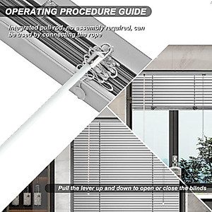 12 Inch White Fiberglass Blind Wand with Metal Hook, Window Blind Tilt Wand, Vertical Blind Wand Control Replacement Parts, Handle Curtain Stick Blind Rods for Opener Accessory, 1Pcs