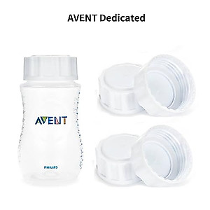 Baby Bottle Lid Screw Lids Aka Travel Caps with Rewritable Sealing Disc Compatible with Avent Wide Mouth Bottles Baby Bottle Lid Cap Replace Natural Bottle Sealing Ring and Sealing Disc (4pcs)