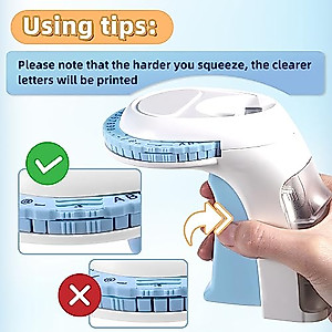 Aken Blue Embosser + 10pk Black Embossing Tape, Label Printer Embossed Vintage Embossing Label Maker Machine with Tape