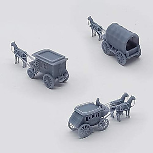 Outland Models Railway Scenery Vehicle Old West Carriage/Wagon Set 1:160 N Scale
