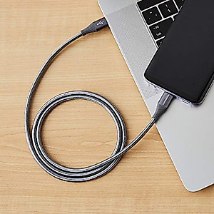 Amazon Basics Aluminum Braided 100W USB-C to USB-C 2.0 Cable with Power Delivery - 3-Foot, Gray