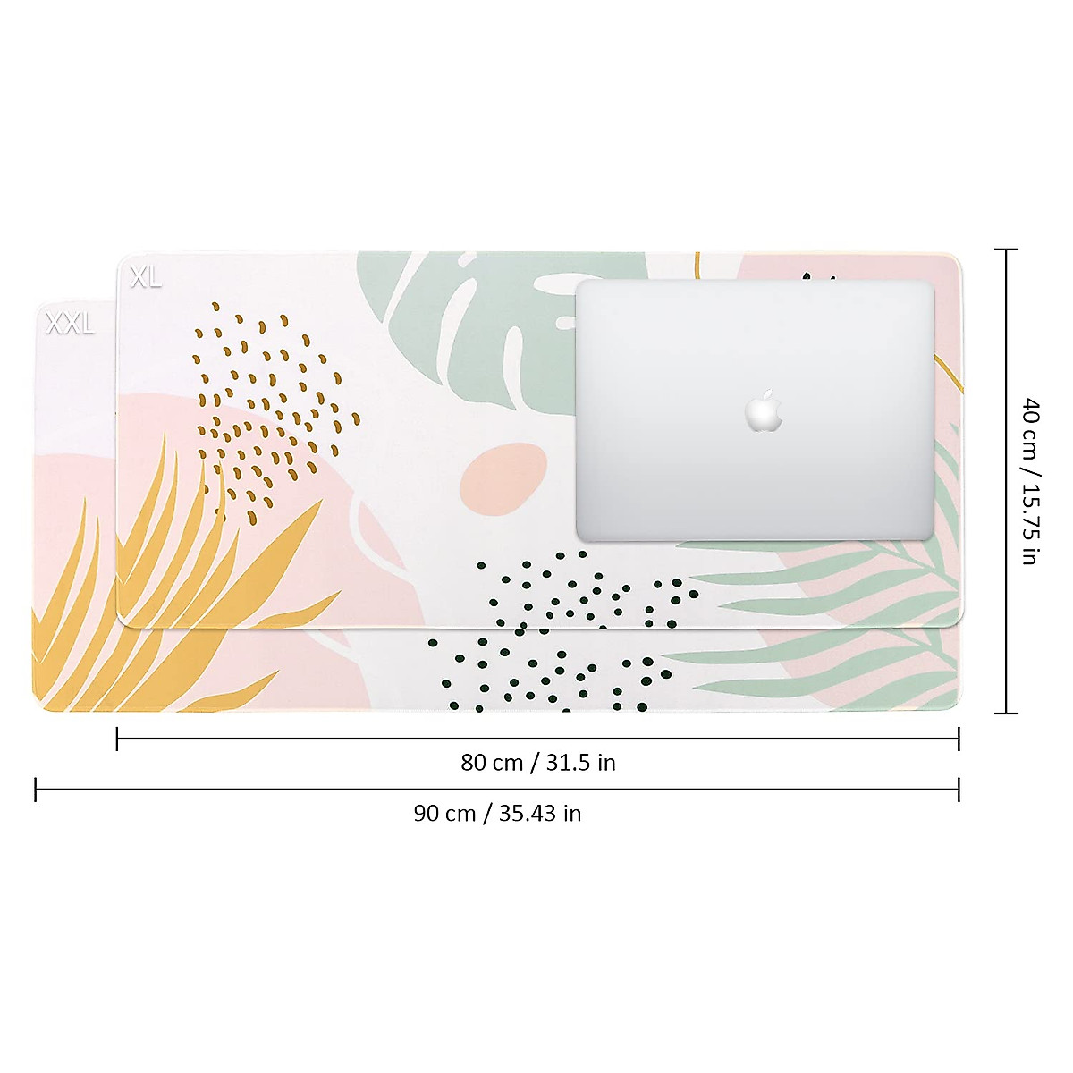 iCasso Desk Pad,Extended Gaming Mouse Pad (35.4x15.7 in), Large Non-Slip Rubber Base Mousepad with Stitched Edges, Waterproof Keyboard Mouse Mat Desk Pad for Work, Office, Home (Morandi)