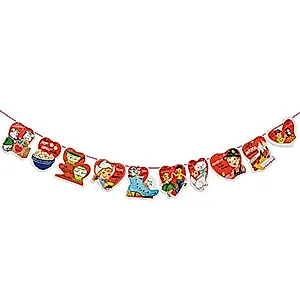 Vintage Valentine's Day Card Hanging Banner Garlands Decoration, Valentines Wall Hanging Banner Decor Different 10 Pattern With Rope Valentine's Card Hanging Banner Sign Decor Vintage Theme Party