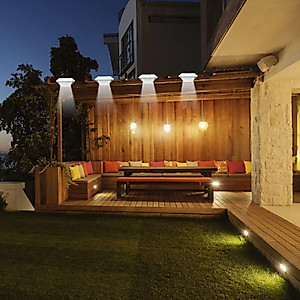 MOLEBIT Solar Gutter Lights Motion Sensor Outdoor Security Light (2 Pack), Waterproof LED (6-Diode) Durable Fence Gutter Driveway Garden Patio Path Decking Light Made for Quality Outdoor Life