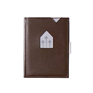 EXENTRI Trifold Wallets w/RFID in Brown - Premium Leather w/Stainless Steel Locking Clip