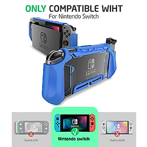 Mumba Dockable Case for Nintendo Switch, [Blade Series] TPU Grip Protective Cover Case Compatible with Nintendo Switch Console and Joy-Con Controller (Navy)
