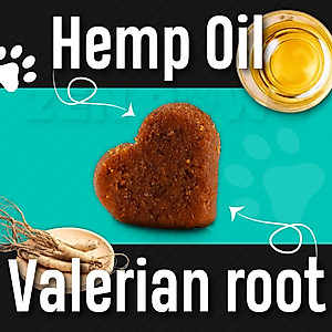 Hemp Calming Chews for Dogs with Anxiety and Stress - Dog Calming Treats - Dog Anxiety Relief - Storms, Barking, Separation - Valerian - Hemp Oil - Calming Treats for Dog