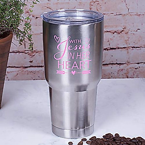 Elanze Designs With Jesus And Coffee Unstoppable Stainless Steel 30 oz Travel Mug with Lid