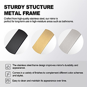 ANDY STAR Black Oval Mirrors for Bathroom, Large 24x40’’ Matte Black Metal Framed Oblong Wall Mirror, Modern Black Vanity Mirror in Stainless Steel Frame Wall Mount Horizontal or Vertical