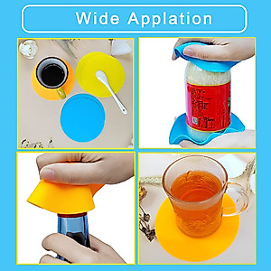 6pcs Rubber Jar Openers for Kitchen, Multi-Purpose Silicone Jar Gripper for Weak Hands, Non-Slip Jar Lid Grip Pad for Opening Jars, Round Silicone Heat Insulation Coasters