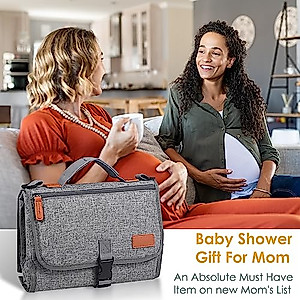 Portable Diaper Changing Pad for Newborns! Shoulder Strap, Waterproof Design, Smart Wipes Pocket, and Changing Mat - The Perfect Travel Changing Kit for Busy Parents and an Ideal Baby Shower Gifts