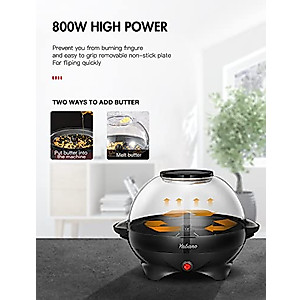 Popcorn Machine, 6-Quart Popcorn Popper maker, Nonstick Plate, Electric Stirring with Quick-Heat Technology, Cool Touch Handles (Black)