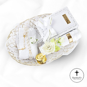 5 Pcs White Baptism Candle Set for Boys and Girls - Velas para bautizo - Vela de bautizo para niño - Vela para bautizo de niña - Catholic Baptism Candle Set Girl - Baptism kit Baptism Shell Bible